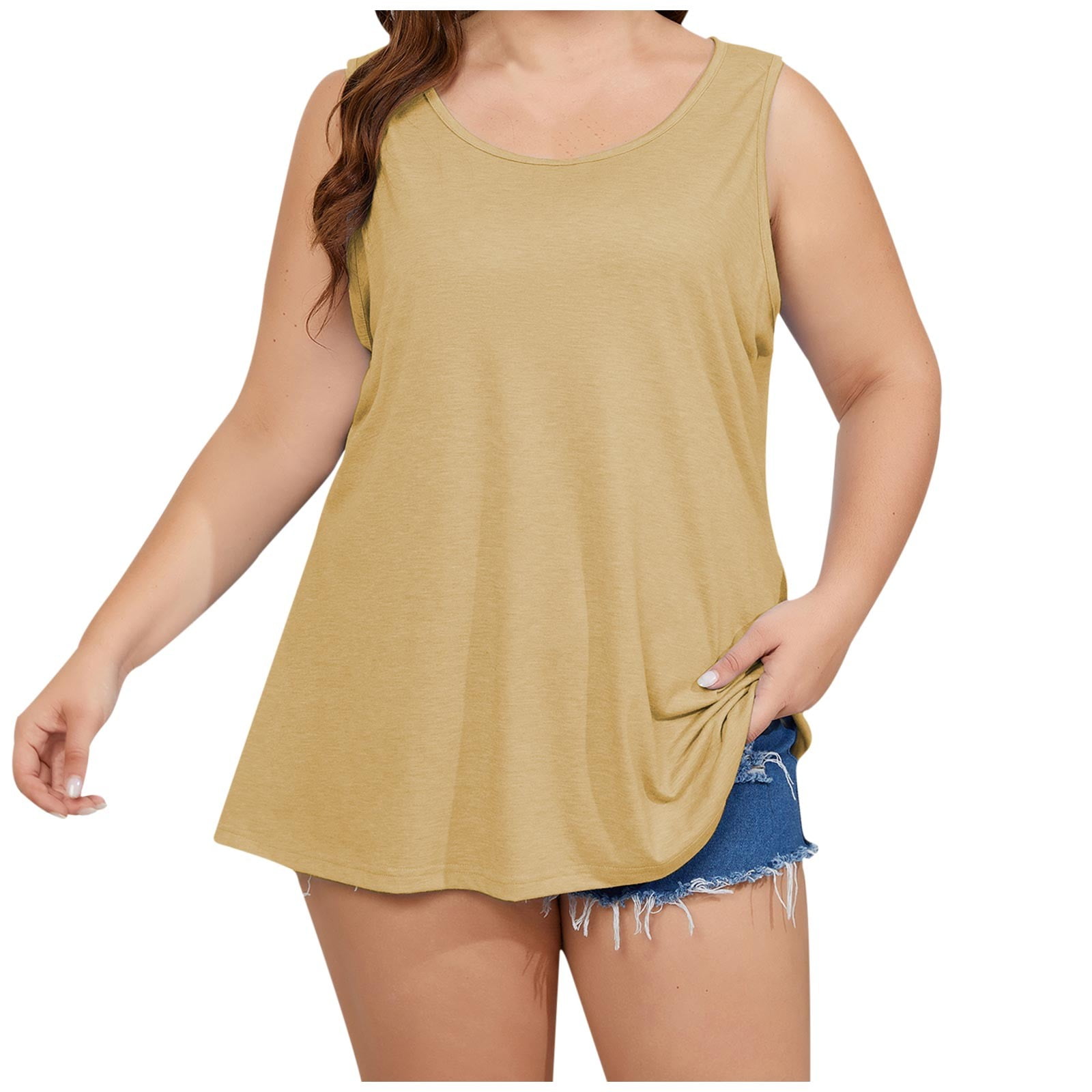 Click here for Timegard Womens Plus Size Tank Tops Scoop Neck Loo... prices