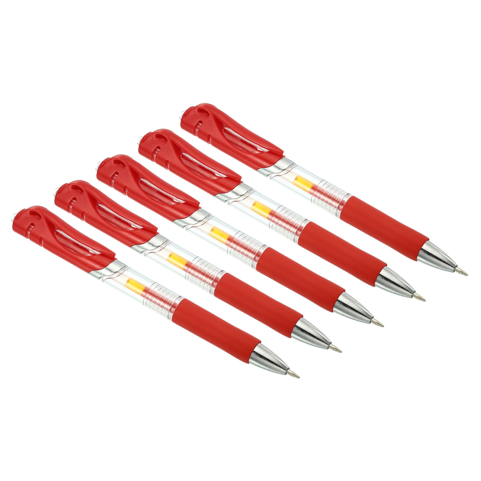 Uxcell Red Gel Pens,30Pcs Fine Point Clear Rod With Red Soft Grip,0.5mm ...