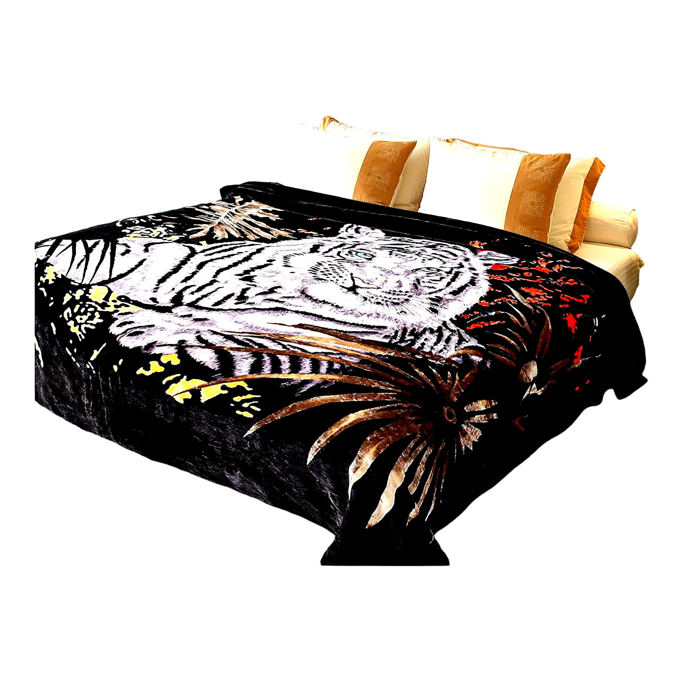 Royal Tiger Queen Size Mink Blanket - Ultra Soft, Heavy, and Warm ...