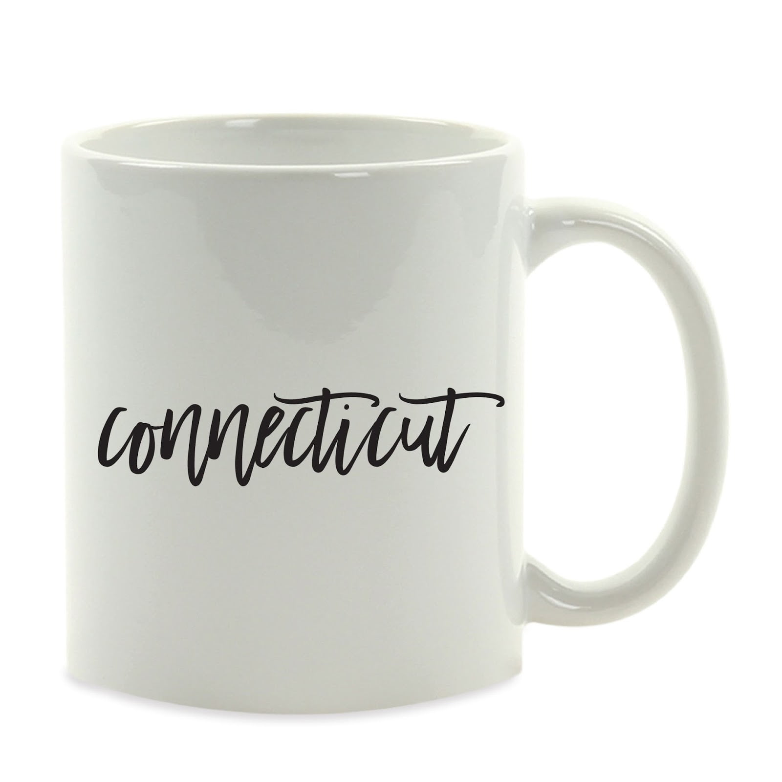 Koyal Wholesale Black Calligraphy Connecticut US State Ceramic Coffee ...