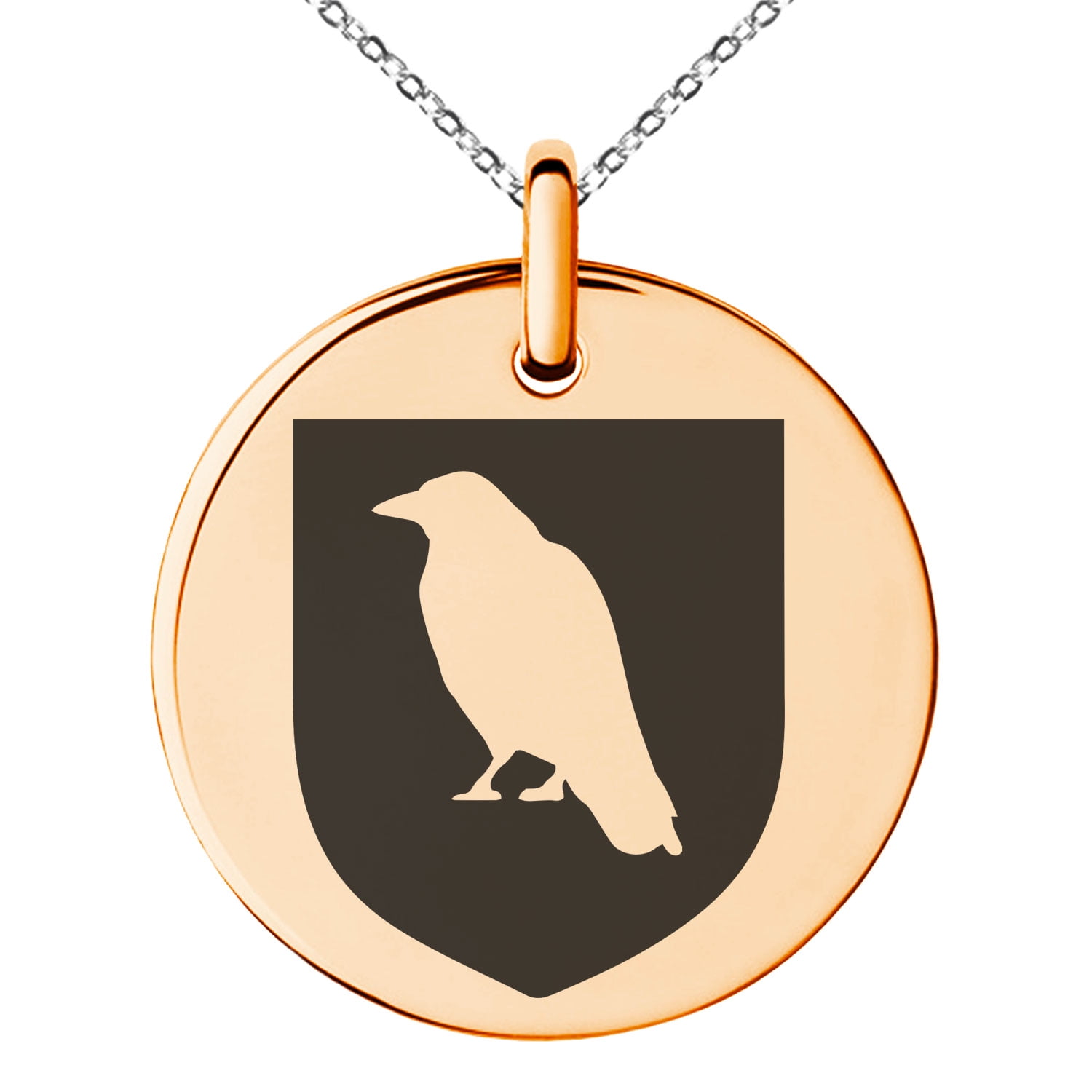 Stainless Steel Raven Bringer of Death Coat of Arms Shield Engraved ...