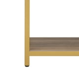 SAFAVIEH Reese 3-Tier Geometric Glam Console Table, Walnut/Gold ...