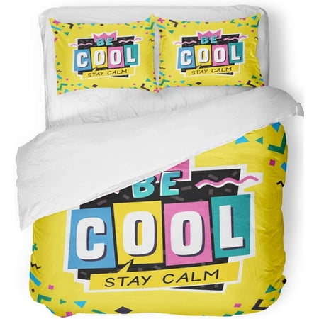 RYLABLUE 3 Piece Bedding Set 90S Be Cool Stay Calm The 90'S Style Label ...