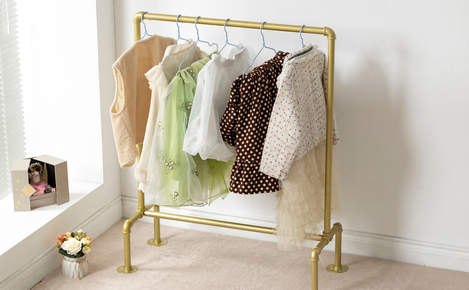 Metal Clothing Rack with Bottom Shelf for Hanging Clothes, Coats ...