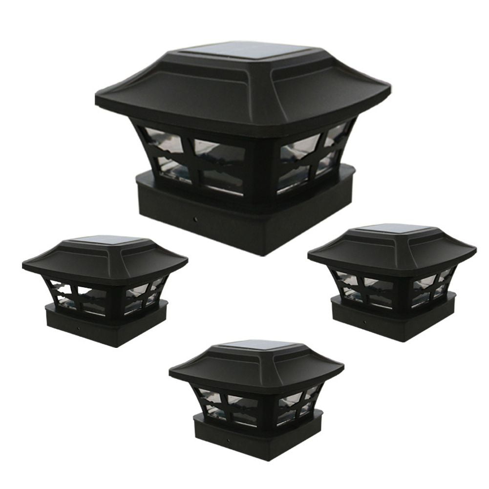 4 pack Solar Post Lights, Outdoor Post Cap Light for Fence Deck or ...