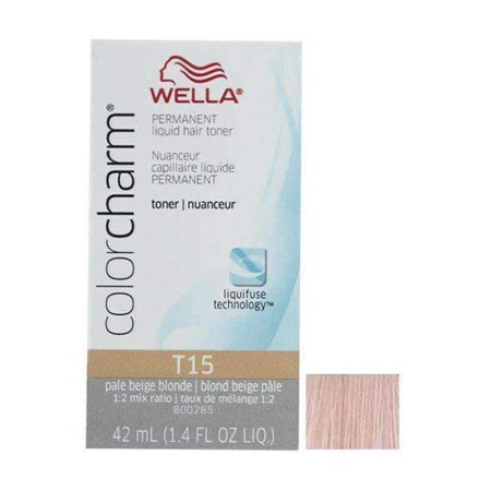 Wella Color Charm Permanent Liquid Hair Toner - T15 Pale Beige Blonde ...