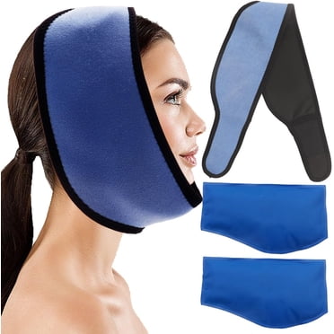 LotFancy Hot Cold Therapy Face Ice Pack Wrap with 4 Gel Packs for ...