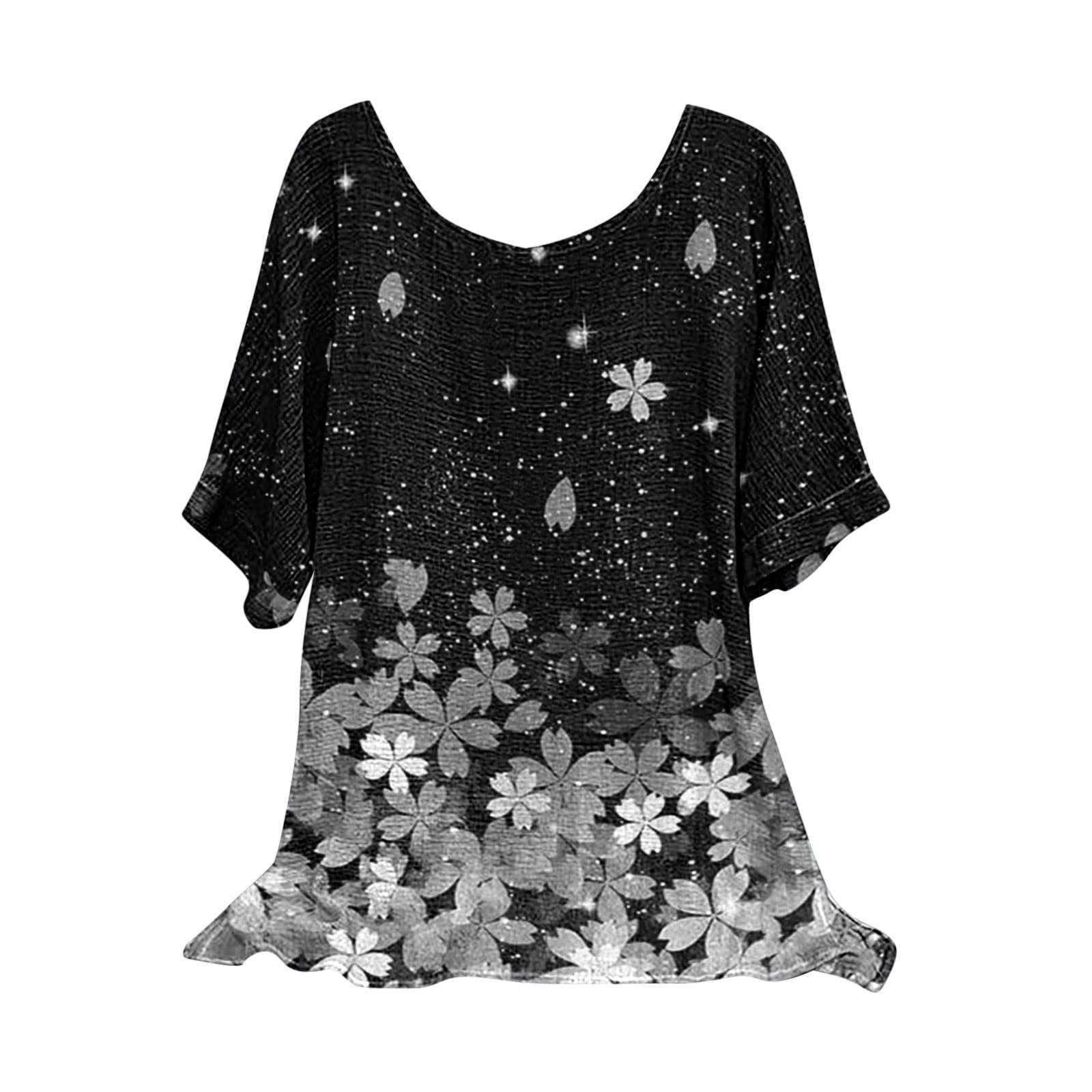 Click here for Blvb Tops For Women Classic Floral Printed Crewnec... prices