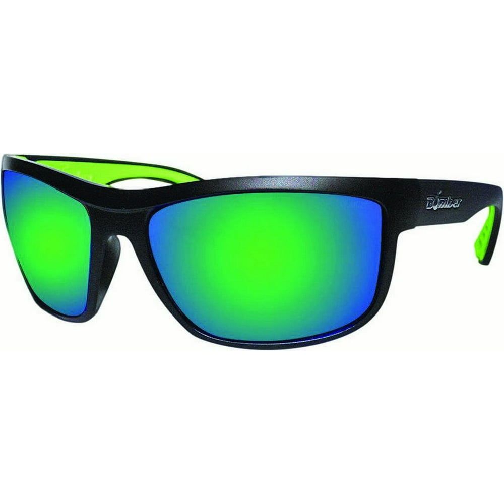 Bomber Hub Bomb Safety Floating Sunglasses Matte Blackgreen Mirror