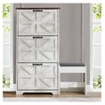 Farmhouse White Shoe Cabinet with – 3-Tier Drawer Entryway Storage ...