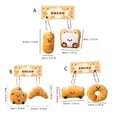 2Pcs Cartoon Bread Shaped Plush Stuffed Toy With Keychain Lover Gift ...