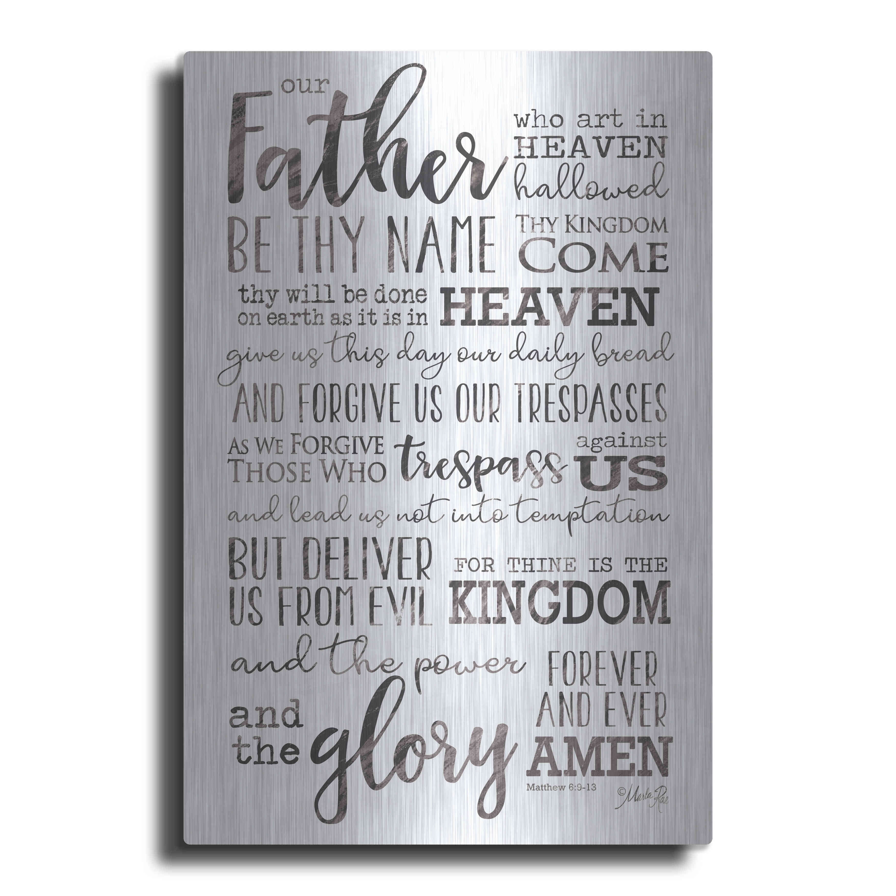 Luxe Metal Art 'Our Father' by Marla Rae, Metal Wall Art, 16"x24 ...