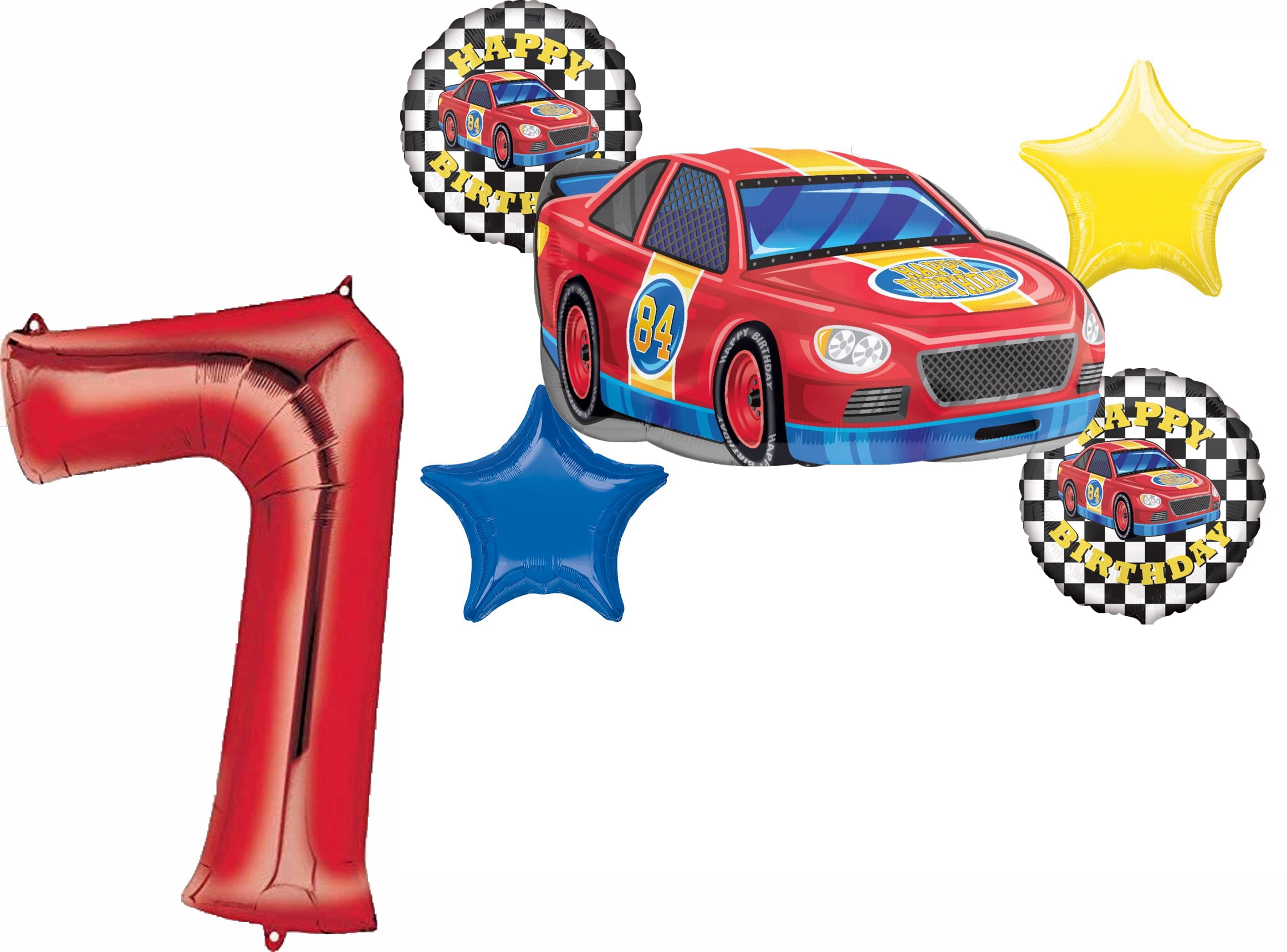 Buy Race Car Theme 7th Birthday Party Supplies Stock Car Balloon ...