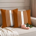 Abstract White Striped Outdoor Throw Pillow Covers Set of 2, Simple ...