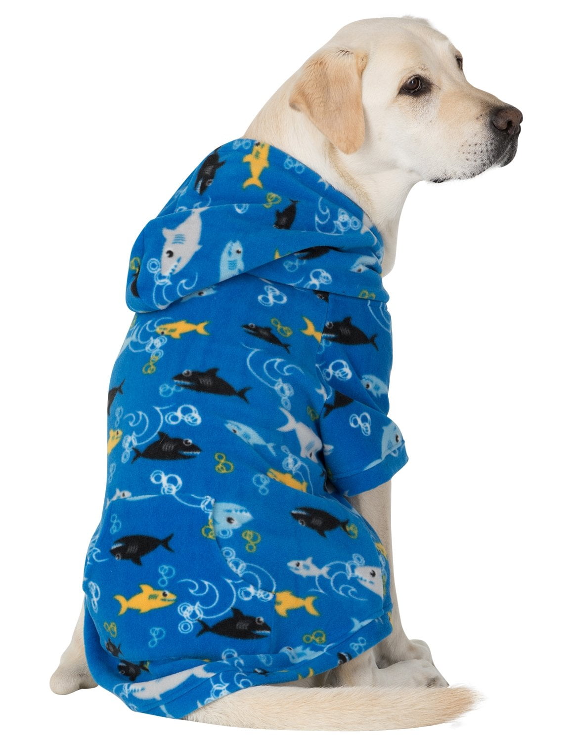 Pet Pjs - Shark Frenzy Pet Pjs Fleece Hoodie - Pet - Small (Fits Up to ...