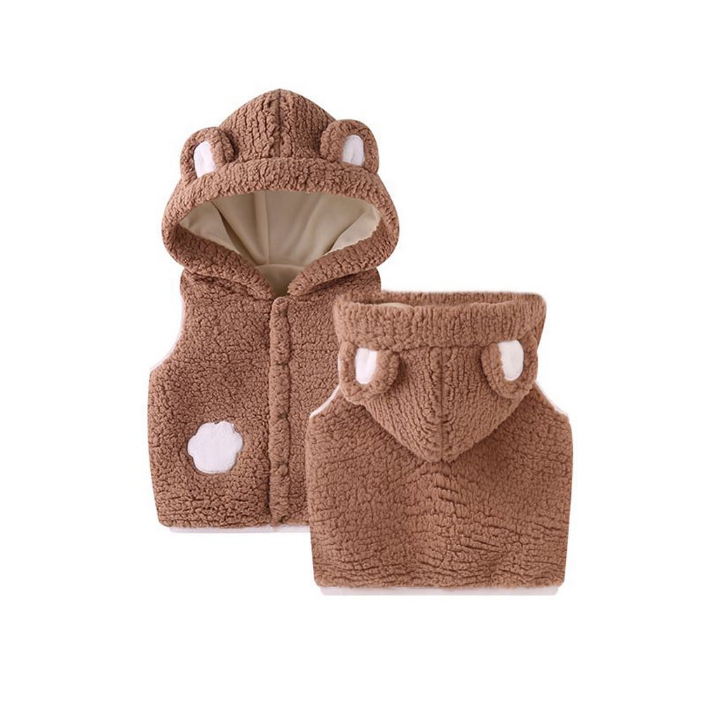 URMAGIC Hooded Lamb Velvet Vest Jacket Warm Fleece Coat for Newborn ...