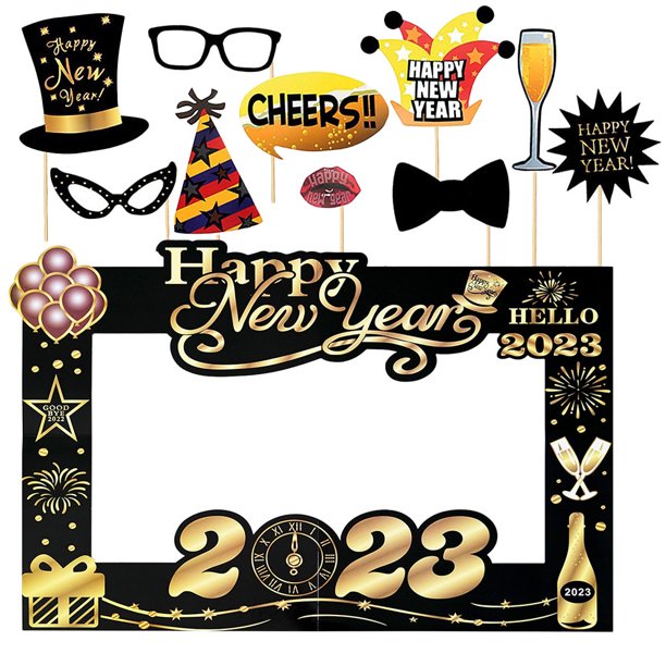 1 set of Eyeglass Frame 2023 New Year Prop Picture Frame Props New Year ...