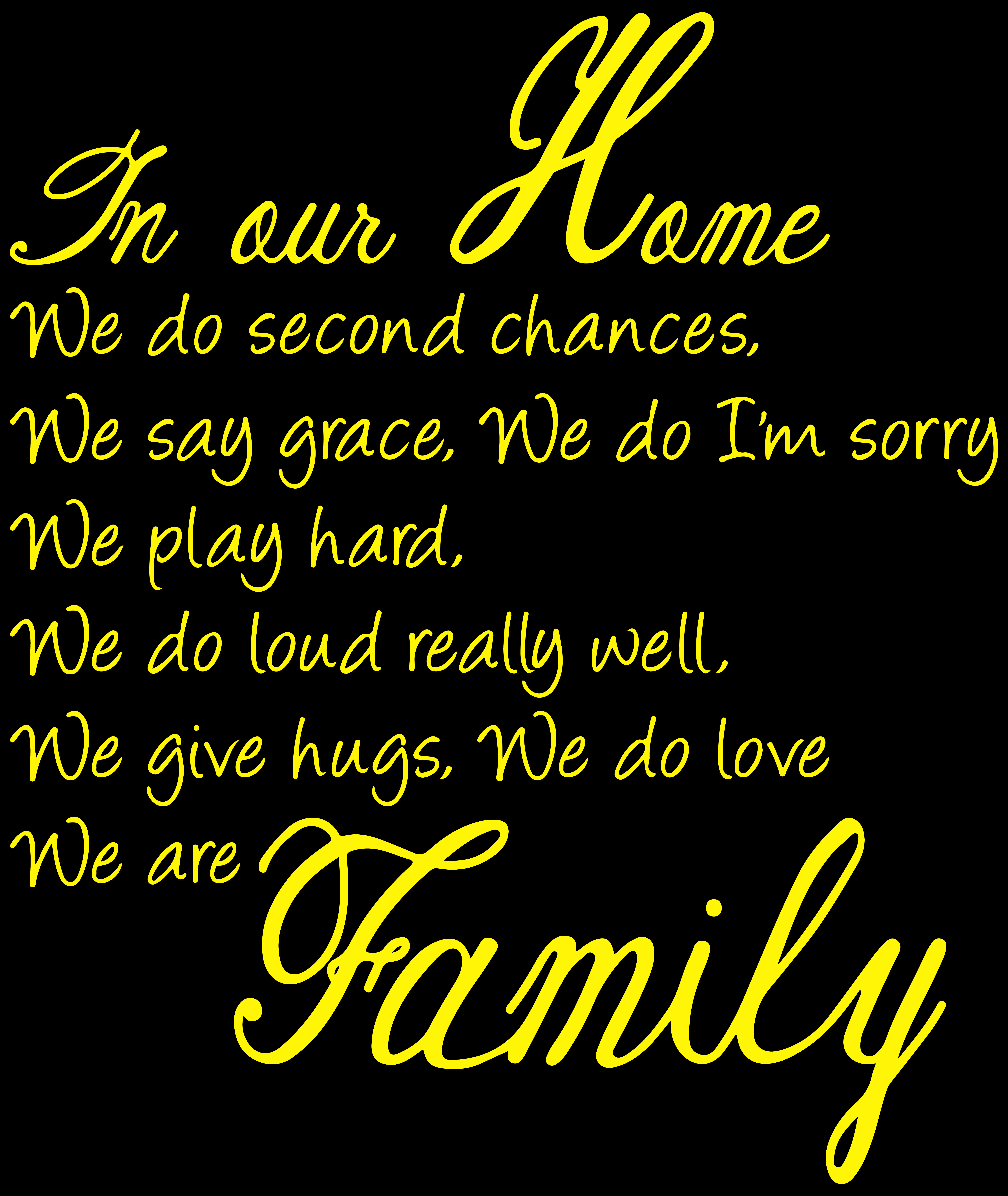 In our home we do second chances, we say grace, weâ ¦ Vinyl Decal ...