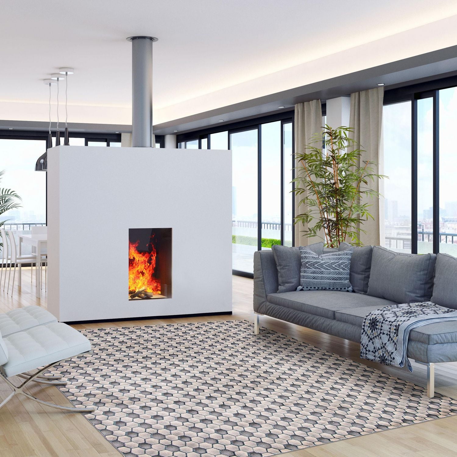 Click here for Ecarpet London Grey Rug 4 Ft. X 6 Ft. prices