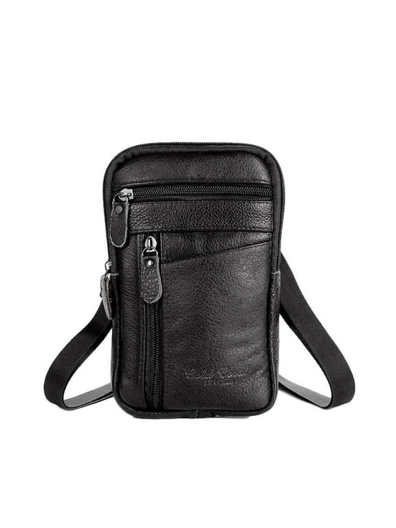 KRONDO Men's Genuine Leather Messenger Bag, Small Crossbody Shoulder ...