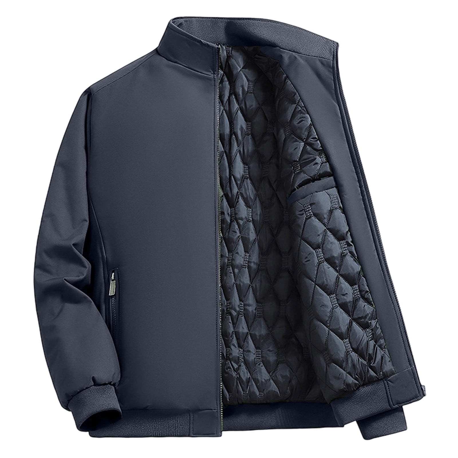 Click here for Lovzfmll Mens Puffer Jacket Stand Collar Quilted Z... prices