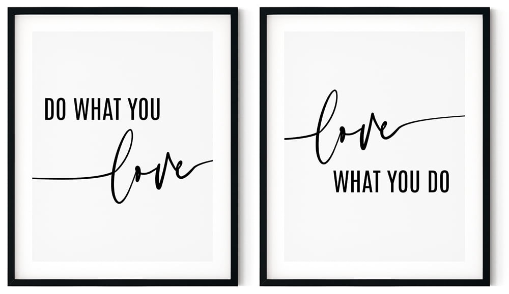 Do What You Love, Love What You Do Canvas Print (Set of 2 Unframed Wall ...