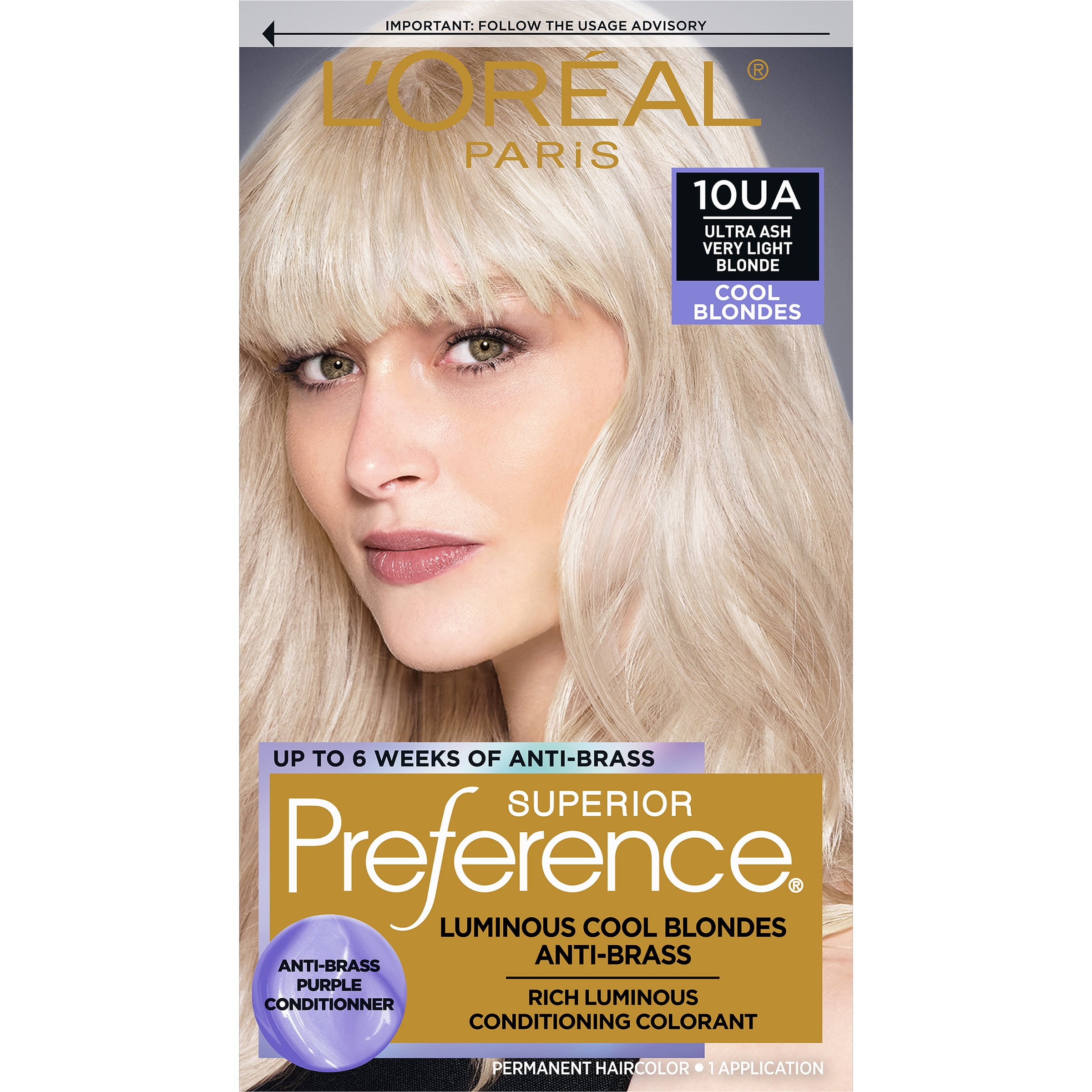 L'Oreal Paris Superior Preference Hair Color, Ultra Ash Very Light Blonde 10UA - Walmart.com