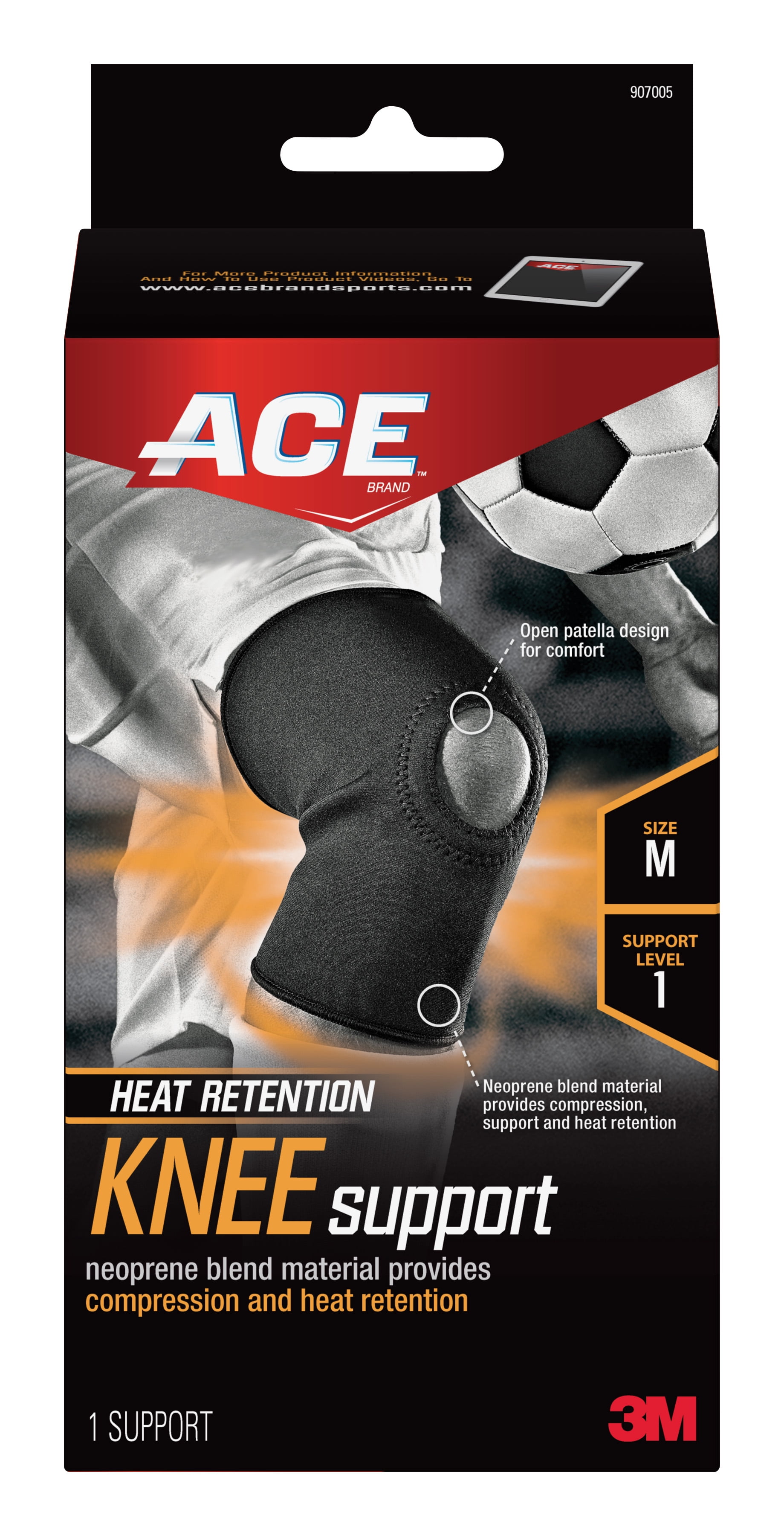 ACE Open Knee Support, 907005, Medium - Walmart.com