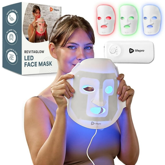 Clara Red Light Therapy LED Face Mask, Silicone, Adjustable, Collagen ...