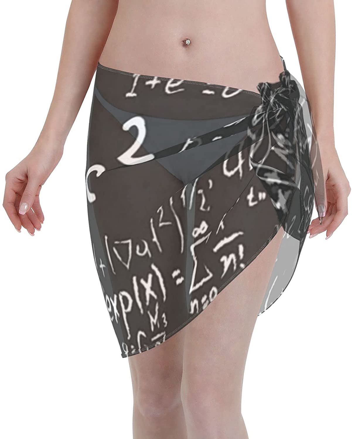 Maths Equations Women Short Sarongs Sheer Bikini Wraps Chiffon Cover ...