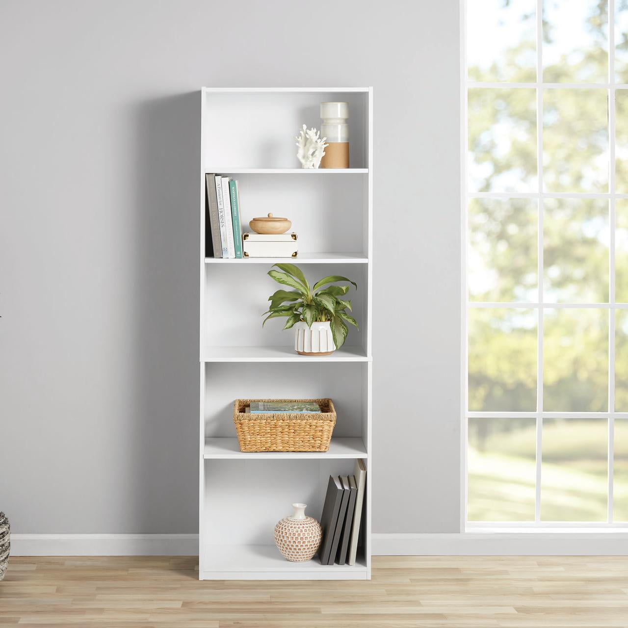 Click here for Mainstays 5-Shelf Bookcase With Adjustable Shelves prices