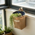 Small Cotton Linen Hanging Storage Basket, Washable Wall Mounted ...