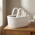 JWQFBC Oval Rope Basket Handheld Rope Basket Ribbed for Desktop, Home ...