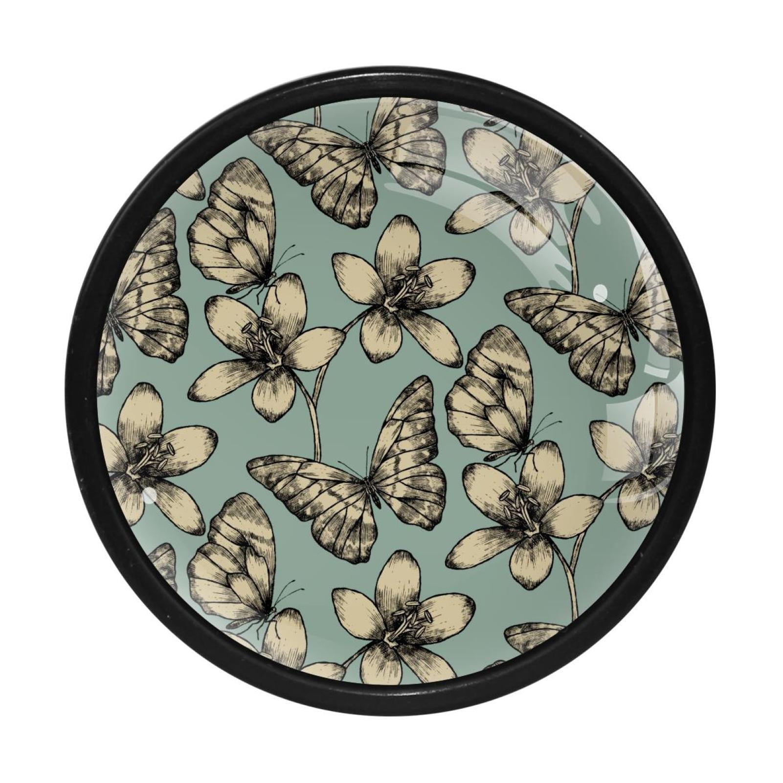 4 Pcs Butterfly Knobs for Kitchen Cabinet Cupboard Dresser Bookcase ...
