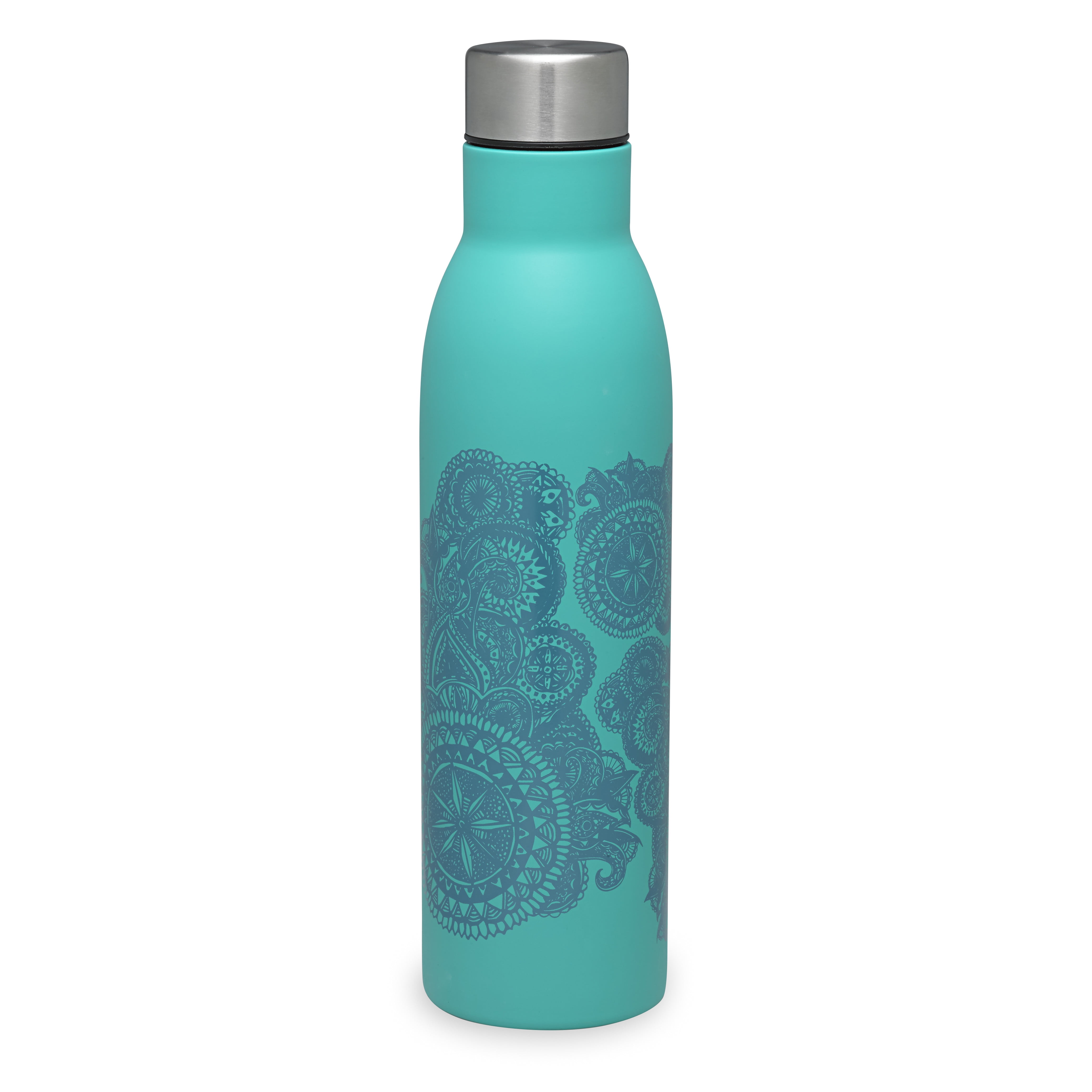 Gaiam 25 oz Easy Grip Water Bottle Teal Medallion - Walmart.com