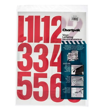 Chartpak Press-On Vinyl Uppercase Letters, Self Adhesive, Black, 4"h ...