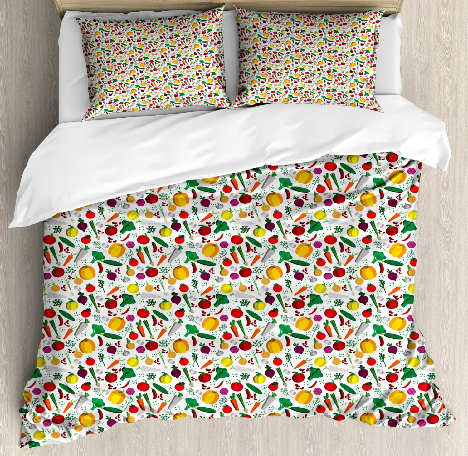 Colorful Duvet Cover Set King Size, Vegetable Pattern Chilli Pepper ...