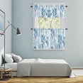 Blue Coral Kitchen Curtains Set for Windows, Vintage Watercolor ...