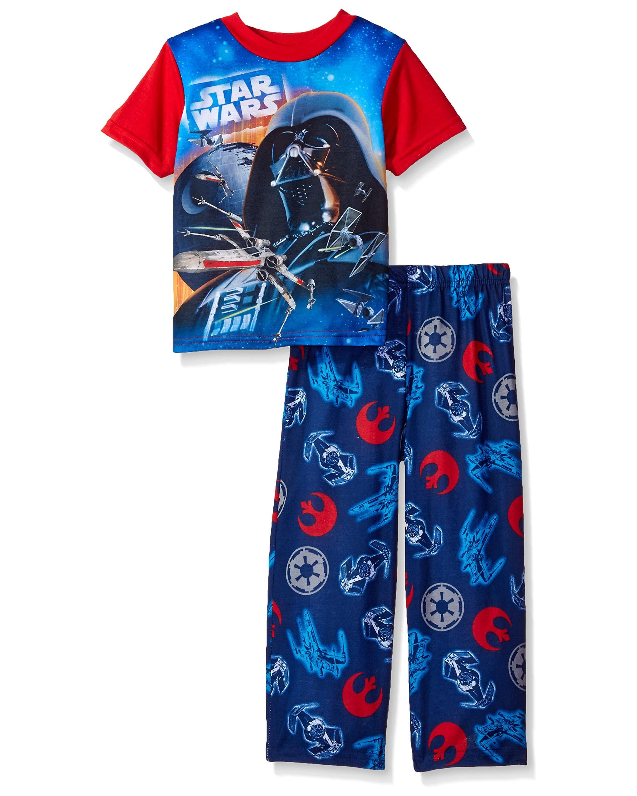 Star Wars Boys Pajama Fun Top and Pants Sleepwear Size 4-10, Red, Size ...
