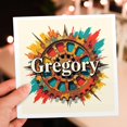 3drose, Gregory Male Name. Rusty Gear and Colors. Mechanical Art Gift ...