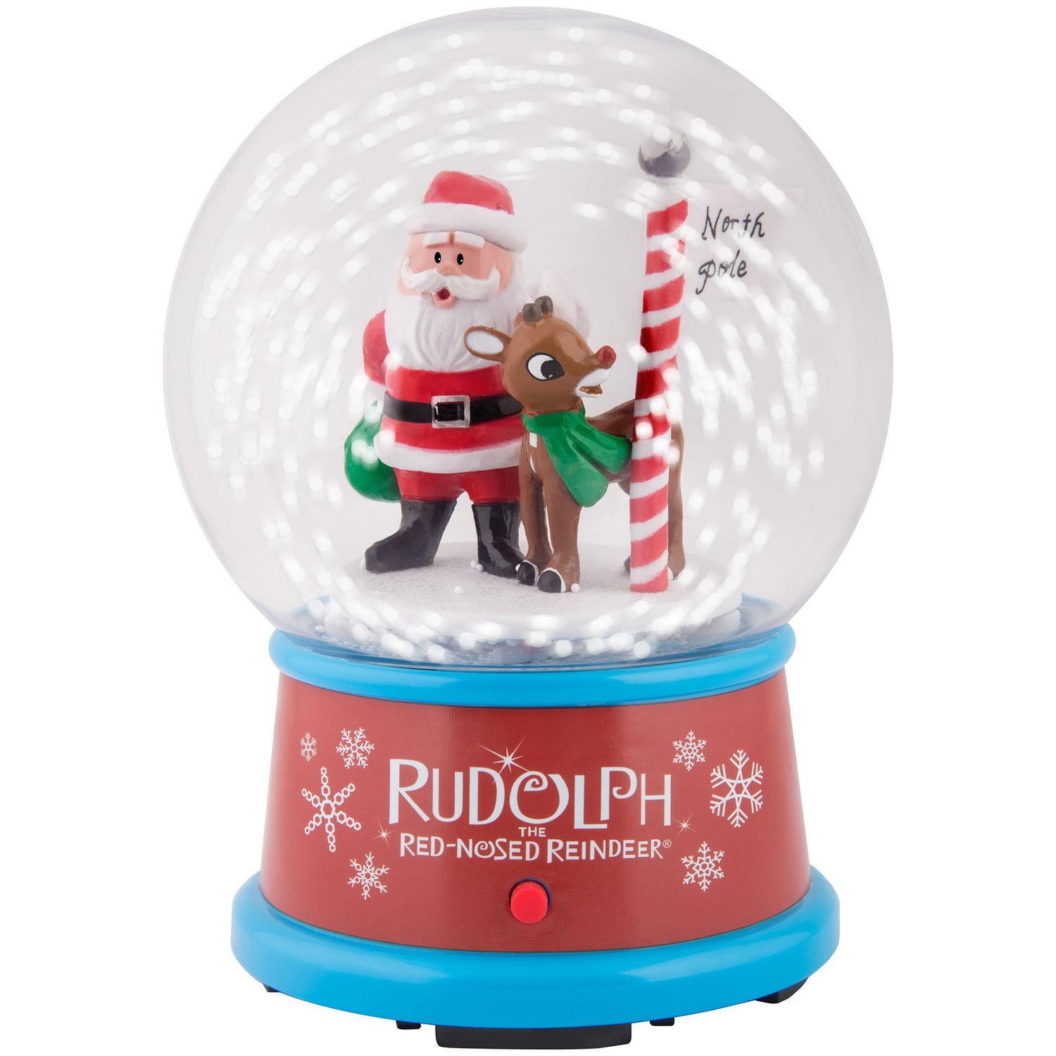 Click here for Gemmy Snow Globe-4.5-Rudolph And Santa W/North Pol... prices
