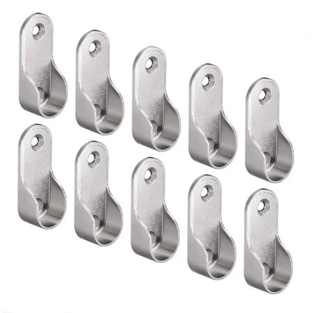 HUSERYT 10 Pieces Closet Tube Brackets, Nickel Plated Clothes Rail ...