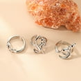 3x Finger Tip Adjustable Opening Art Charm Accessory Silver Women ...