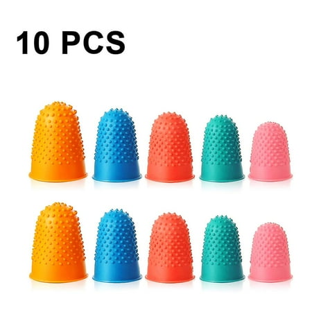 10 Pieces Rubber Fingers, Non-slip Fingertips Thick Reusable Finger ...