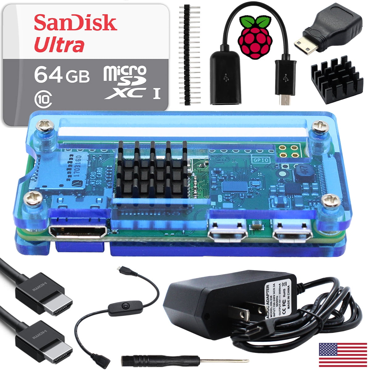 Essential Kit for Raspberry Pi Zero 2 W | 128GB Ultra Preloaded Card ...