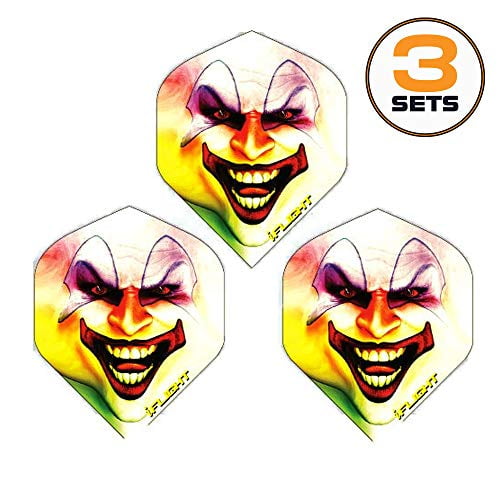 Dartfellas Joker Jester Clown Dart Flights, 100 Micron Extra Strong (3 ...