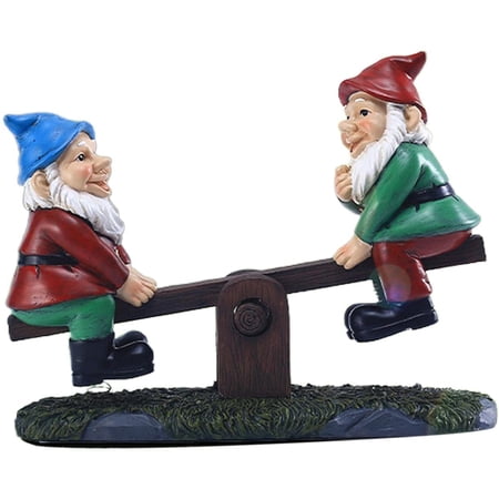yayagoli Garden Gnomes Garden Dwarf Playing On The Seesaw Fairy Garden ...