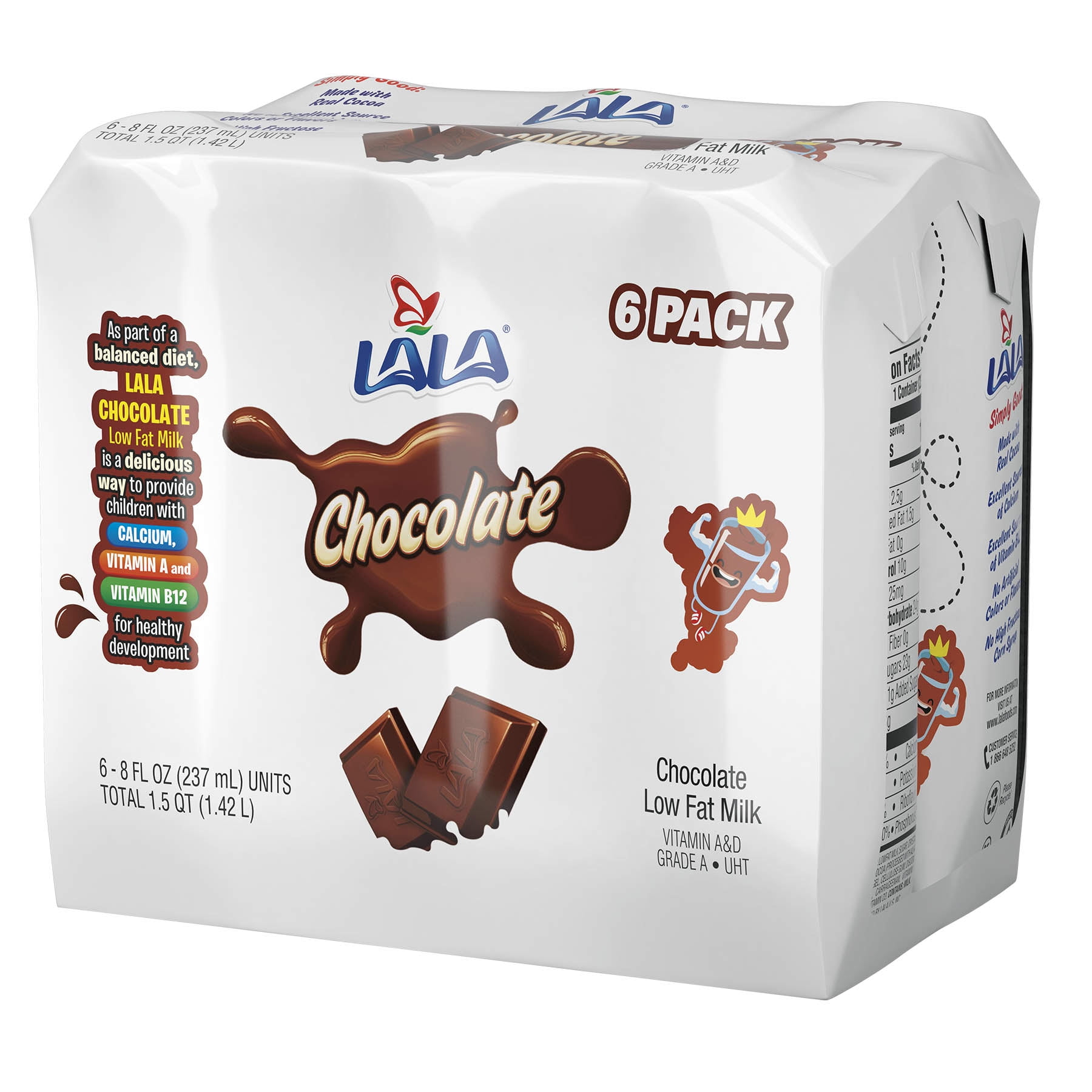 LALA Chocolate Milk Drinks, Chocolala UHT, 8.25-ounce (Pack of 6 ...