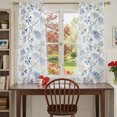 Blue Flower Birds Sheer Curtains for Living Room Bedroom, Country ...