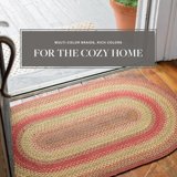 Homespice 20x30” Cider Barn Red Oval Braided Jute Rug - Reversible ...